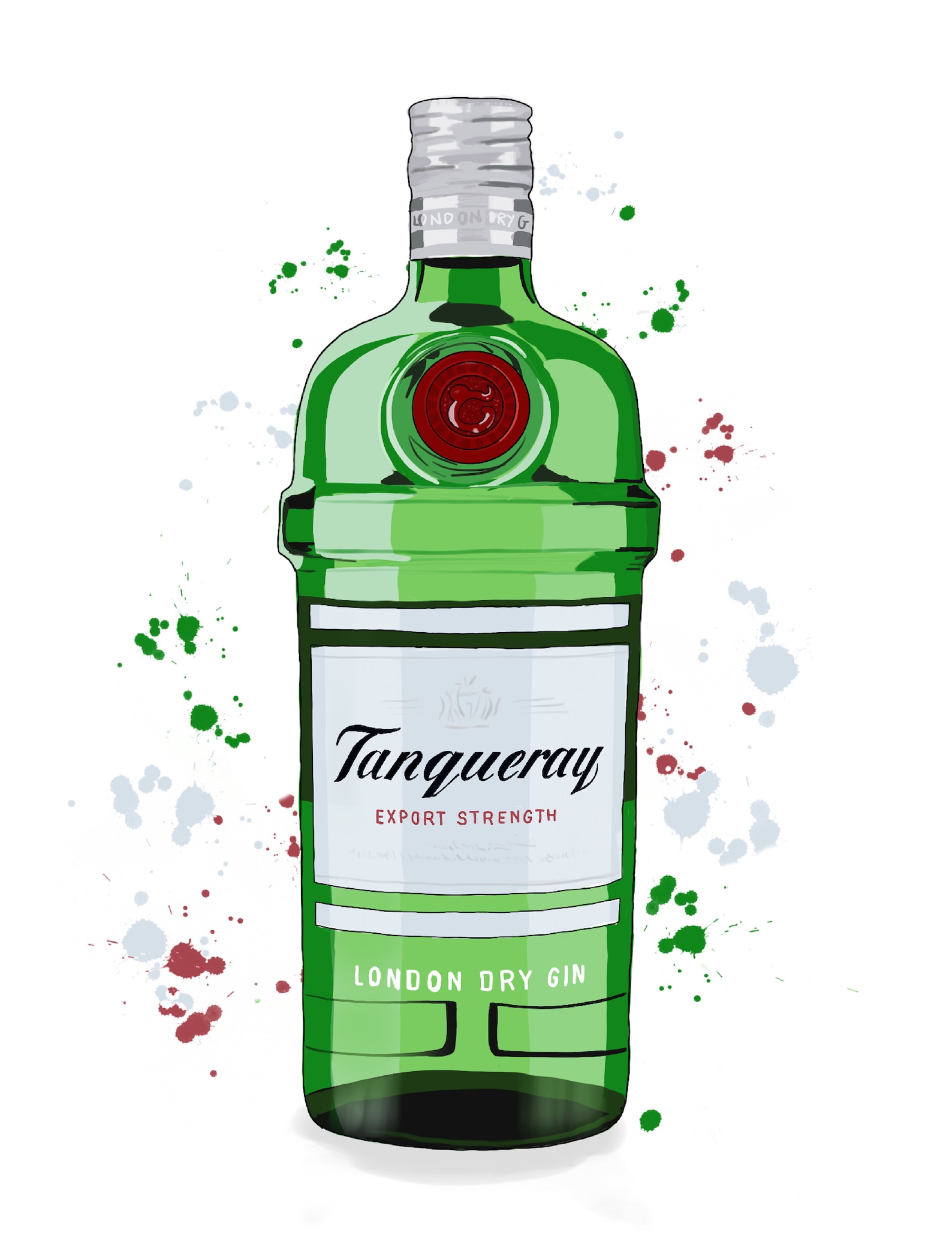 Tanqueray Gin Bottle Wall Art Print - Etsy