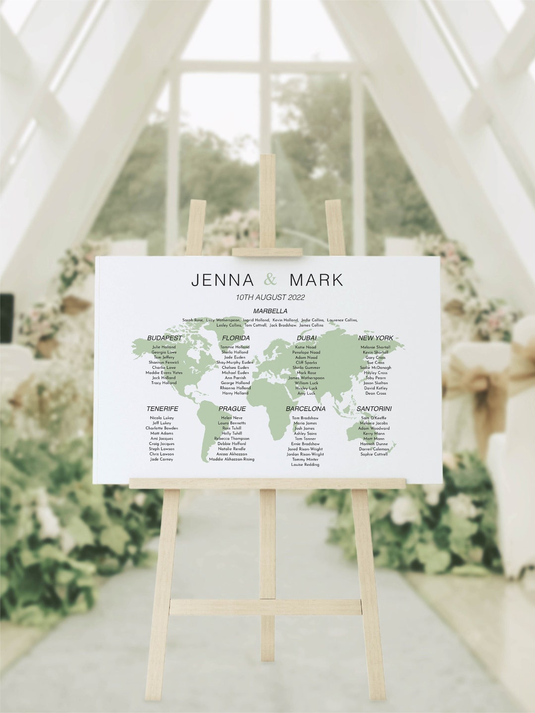 Travel Theme Wedding Table Plan | Destination Wedding Seating Chart ...
