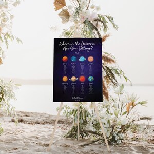 Space Theme Wedding Table Name Cards | Planet Table Names | Outer Space ...