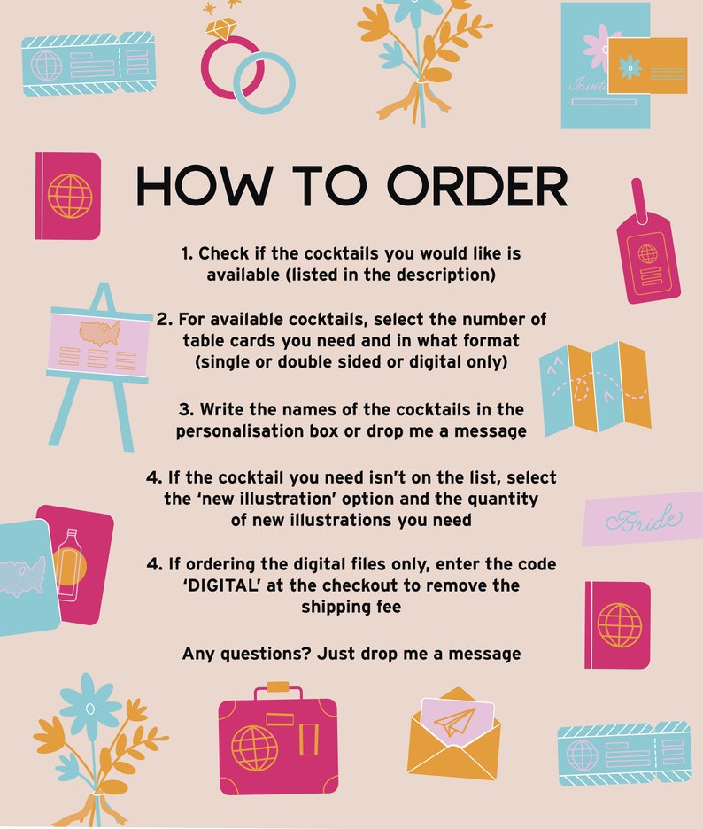 Cocktail Wedding Table Names - Etsy