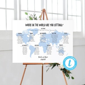 Editable Seating Chart World Map Table Plan Template - Etsy
