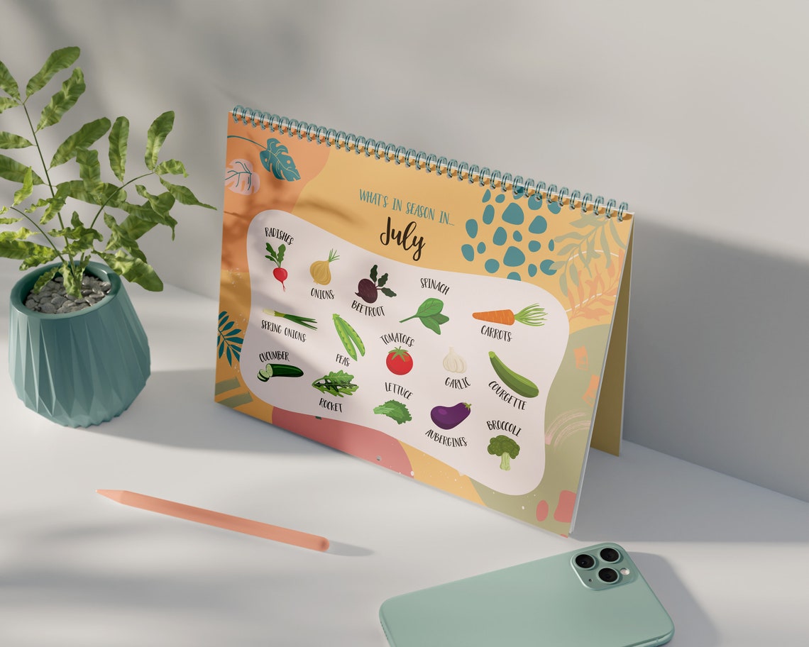 Seasonal Vegetable Calendar A5 Desktop Calendar. A Great - Etsy UK