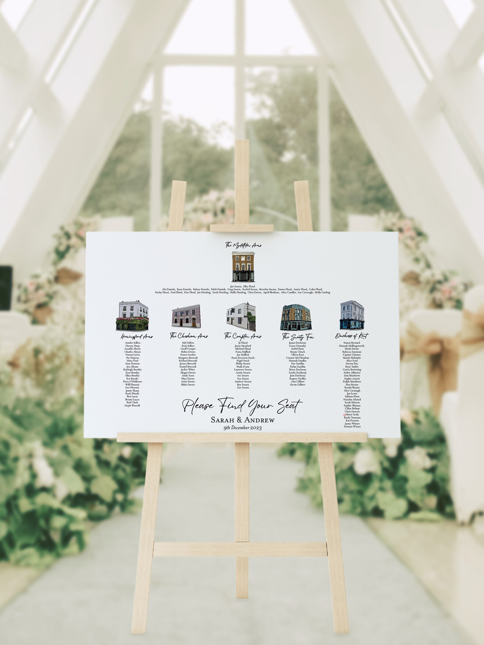 Pub Wedding Table Name Cards | Pub Illustrations | Wedding Table ...