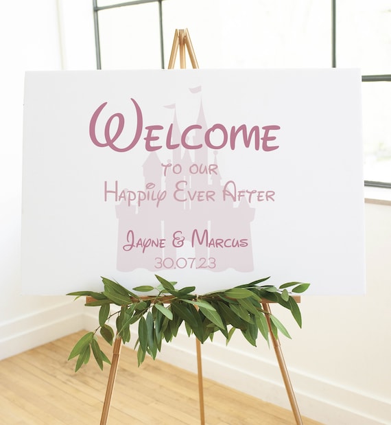 Disney Welcome Sign for Disney Themed Weddings Happily - Etsy UK