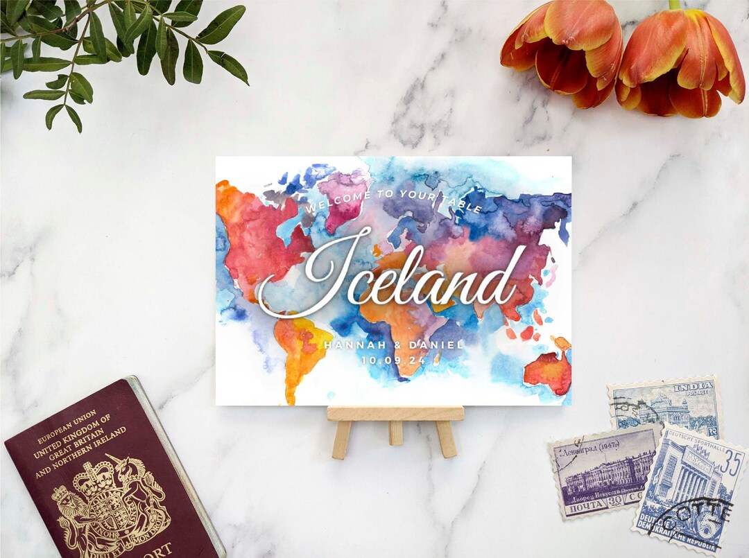 Editable Wedding Table Name Cards | Country/city Table Name Card ...