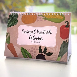 Seasonal Vegetable Calendar | A5 Desktop Calendar | A Great Addition to ...