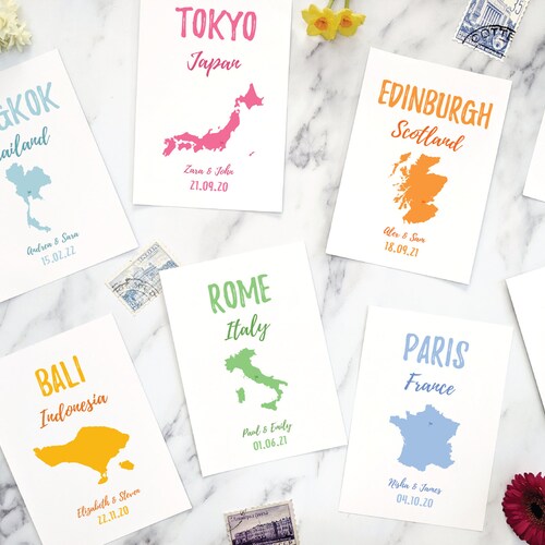 Travel Theme Wedding Table Names Destination Table Cards - Etsy