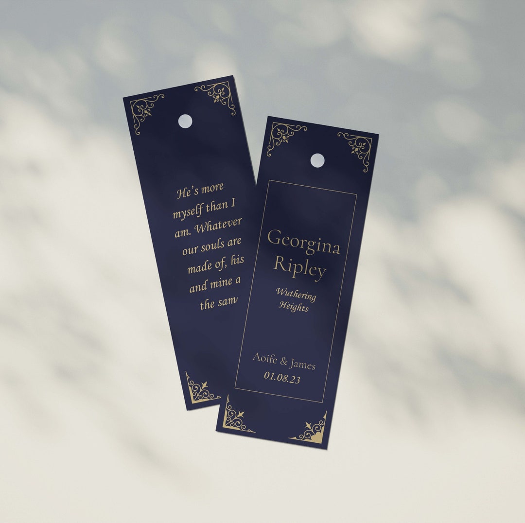 Bookmark Wedding Place Names/wedding Favours | Book Theme Wedding - Etsy