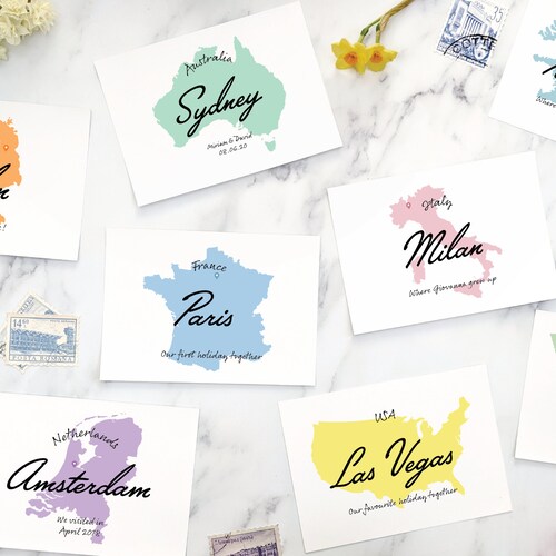 Destination Table Name / Number Centre Pieces for a Travel - Etsy