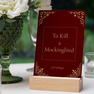 Book Themed Wedding Table Name Cards - Novels, Authors, Book Titles ...