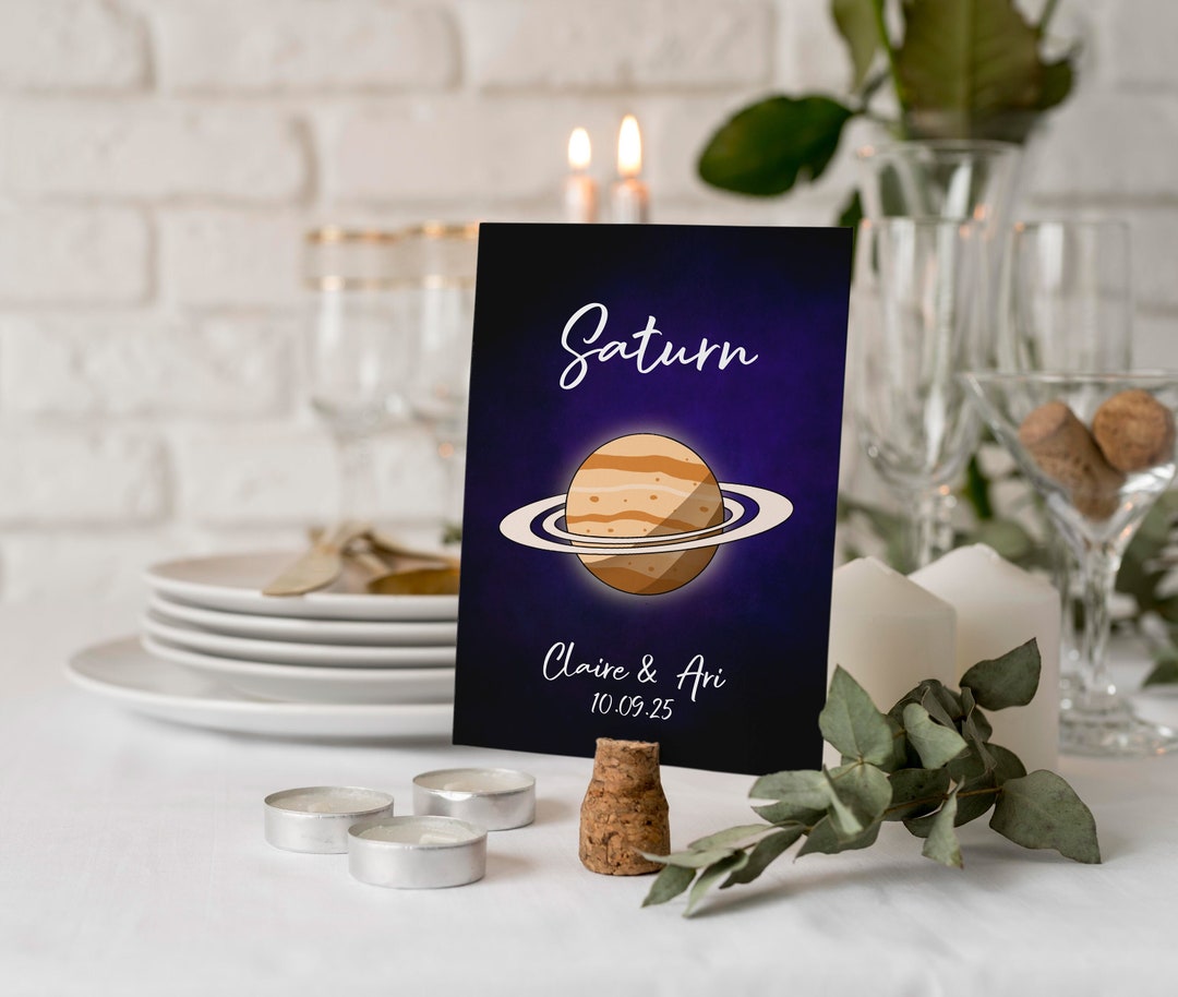 Space Theme Wedding Table Name Cards | Planet Table Names | Outer Space ...