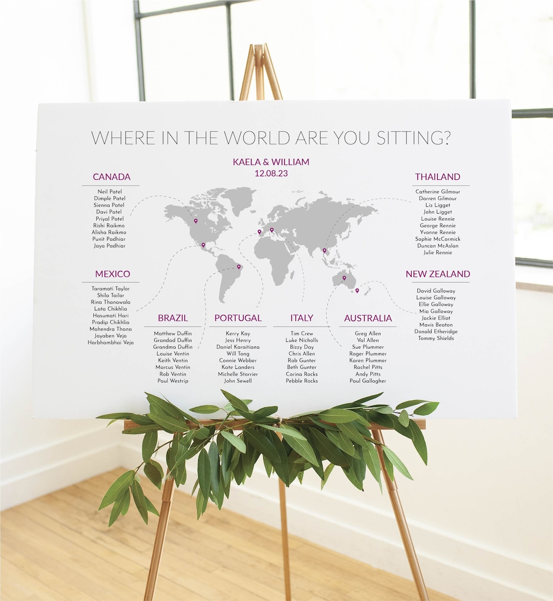 World Map Table Plan, Seating Chart, Travel Themed Wedding - Etsy UK
