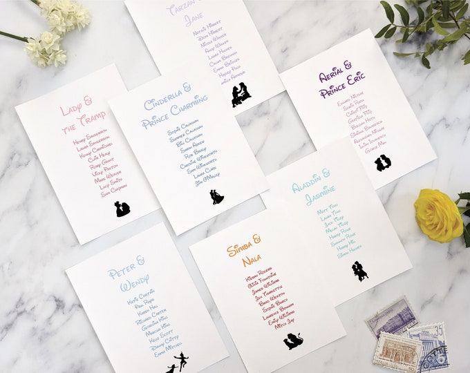 Disney Couple Table Numbers, Gold Wedding Table Numbers, Disney Wedding ...