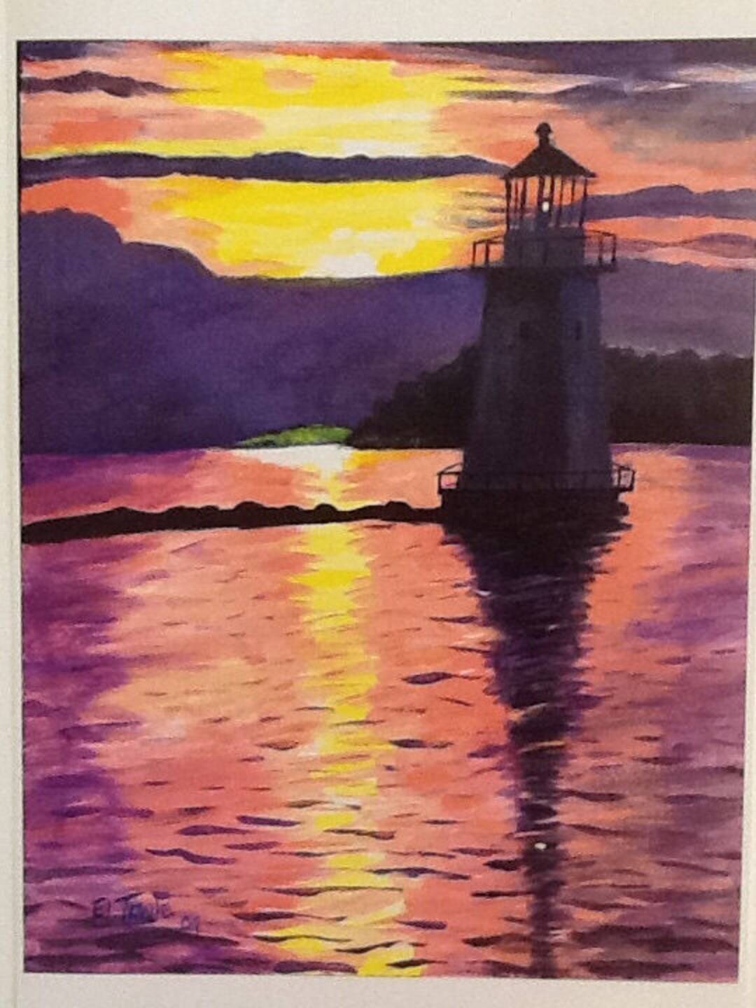 Print-lighthouse on Lake Champlain -burlington,vermont - Etsy
