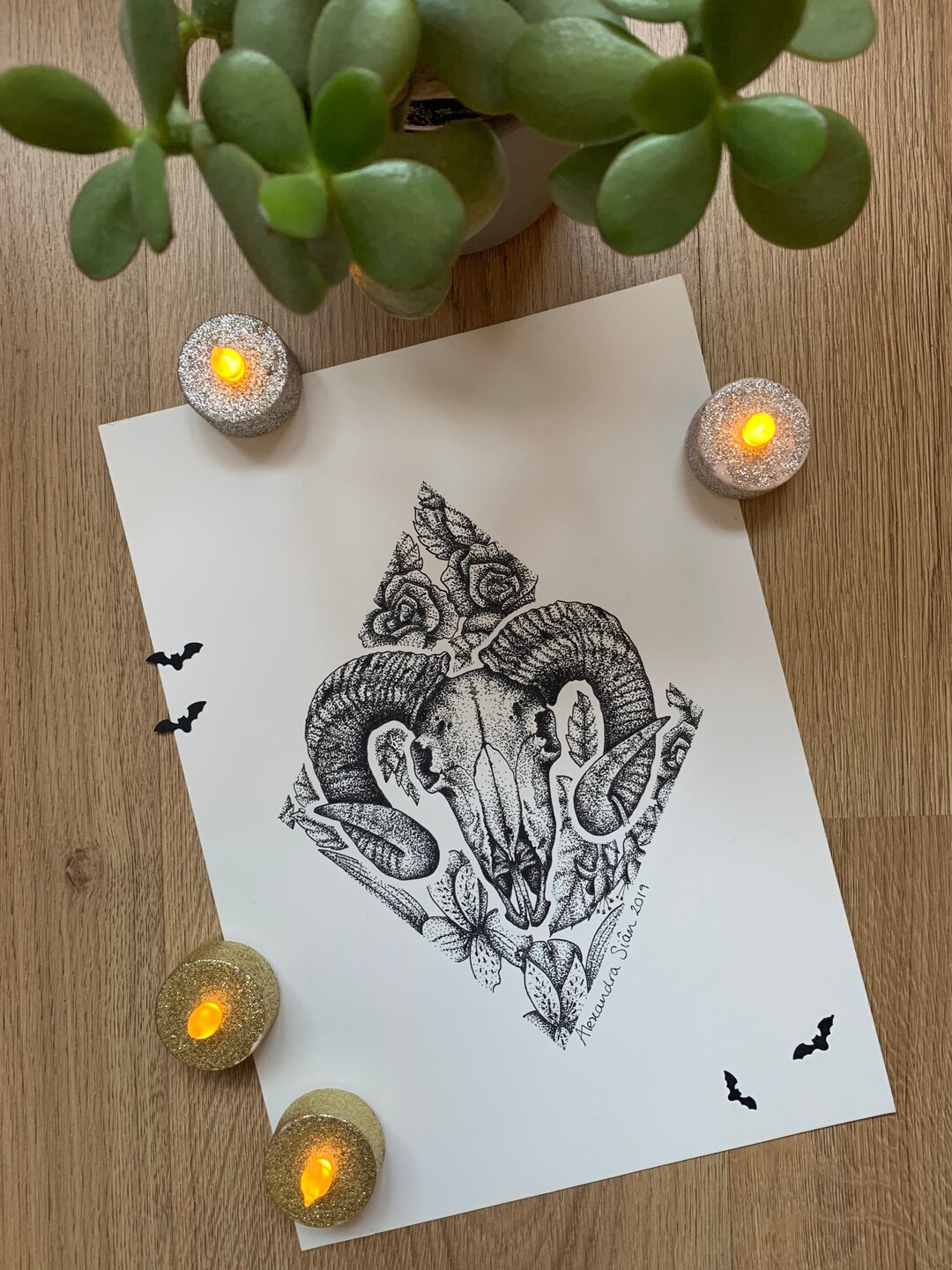 Ram Skull ORIGINAL ART - Etsy