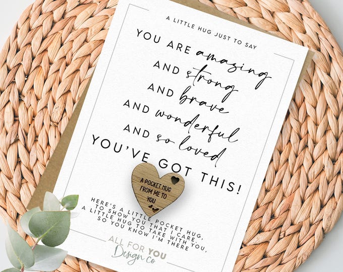 A Tiny Little Pocket Hug Poem Card, Isolation Gift, Miss You, Hug Token ...