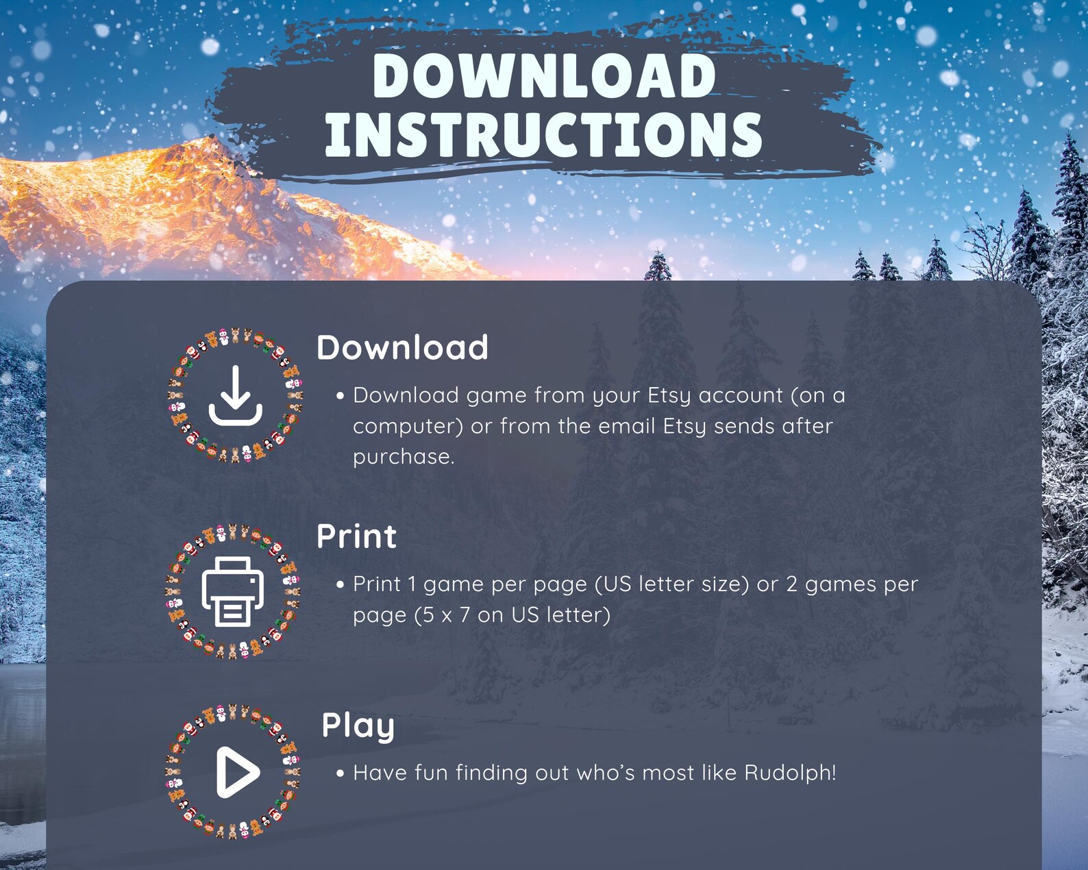 Christmas Party Game, Winter Holiday Activity, Family Christmas ...