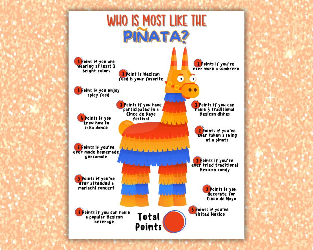 Cinco De Mayo Party Game, May Holiday Activity, Family Cinco De Mayo ...