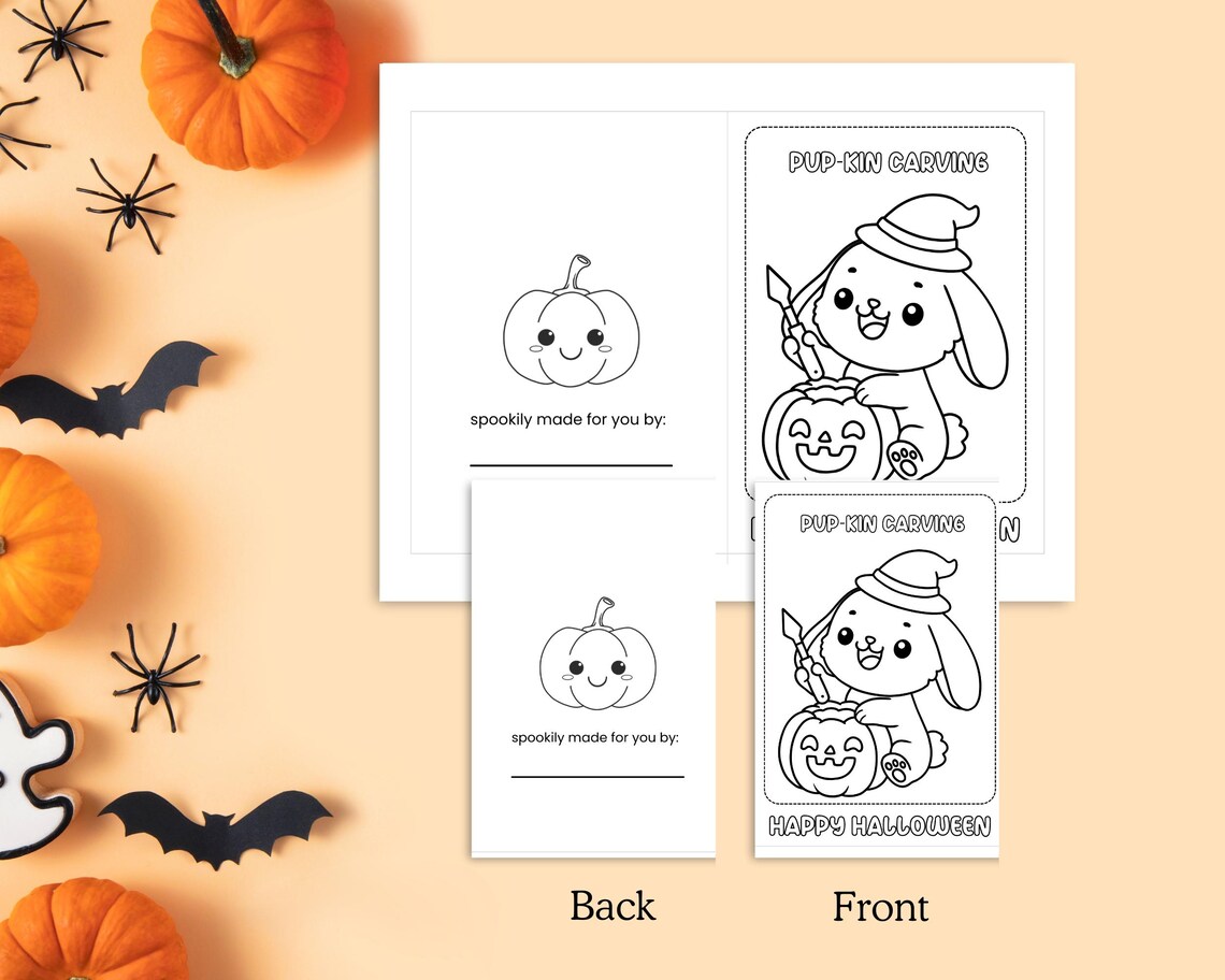 Printable Halloween Coloring Cards | Halloween Activity for Kids ...