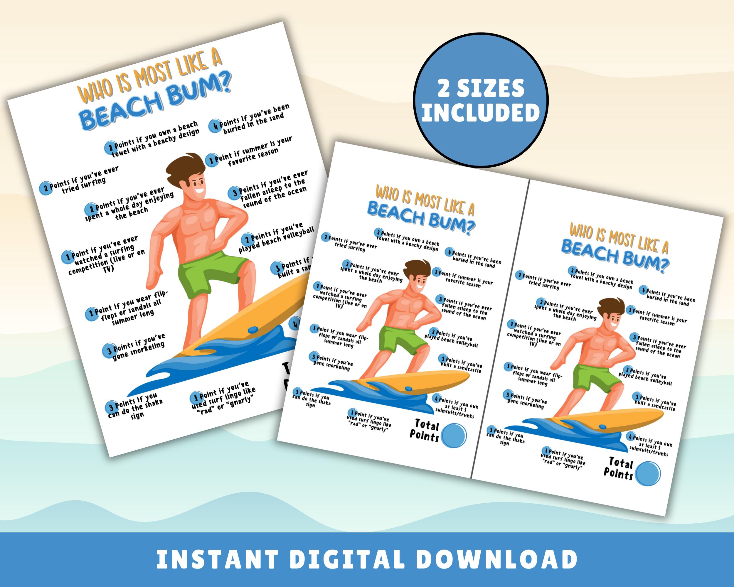 Summer Party Game, Summer Activity, Family Beach Day Activity, Beach ...