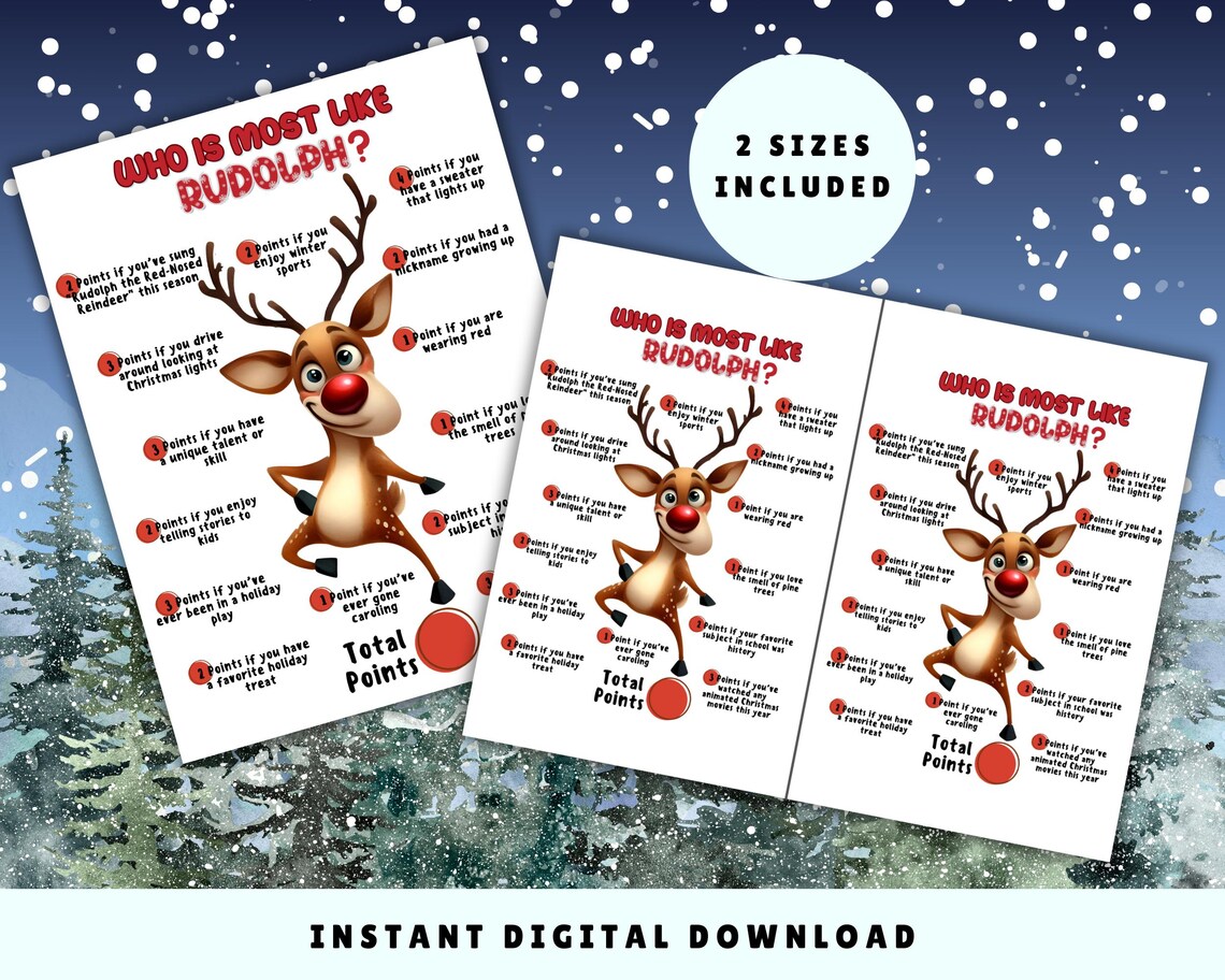 Christmas Party Game, Winter Holiday Activity, Family Christmas ...