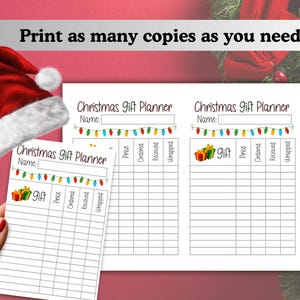 Christmas Gift List Tracker Printable | Christmas to Do List | Holiday ...