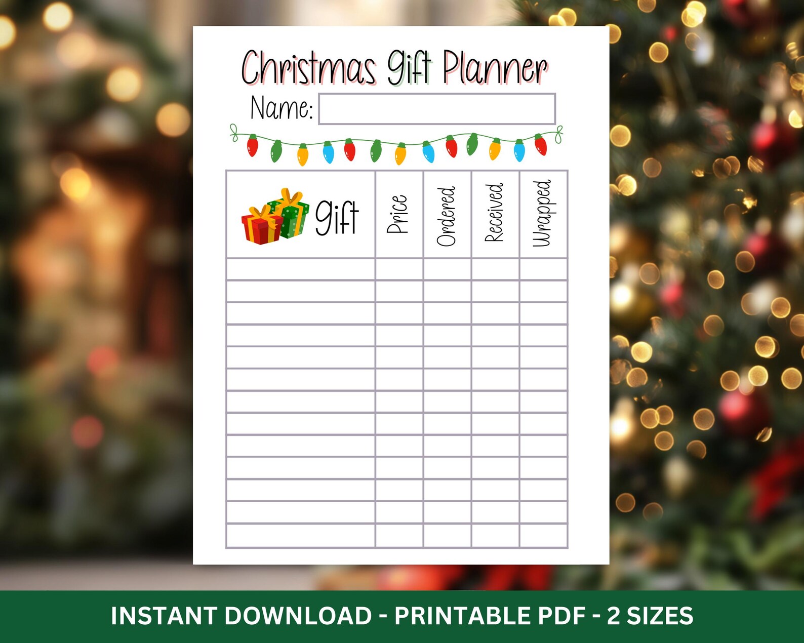 Christmas Gift List Tracker Printable | Christmas to Do List | Holiday ...