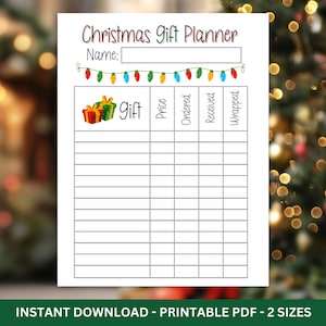 Christmas Gift List Tracker Printable | Christmas to Do List | Holiday ...