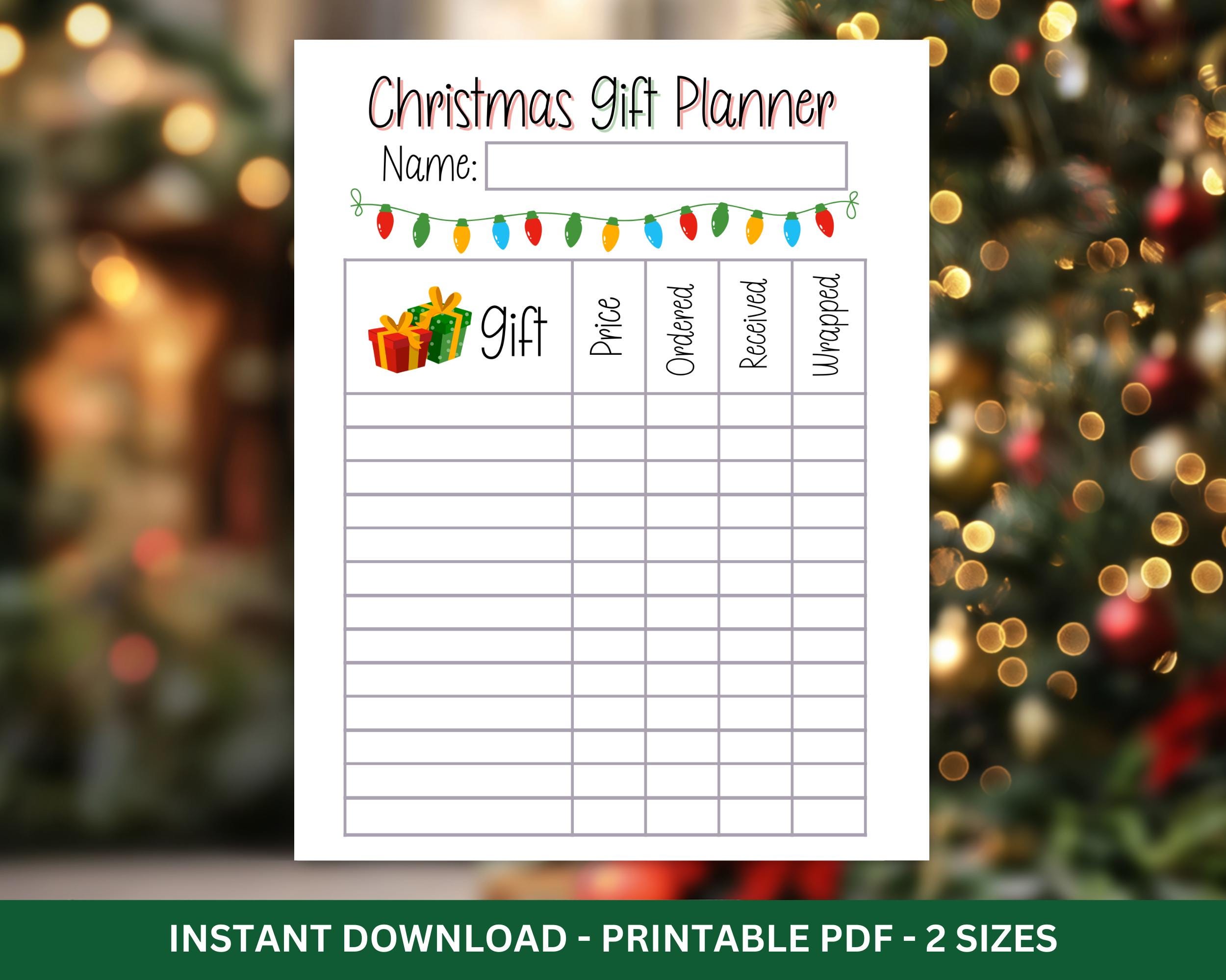 Christmas Gift List Tracker Printable Christmas to Do List Holiday ...