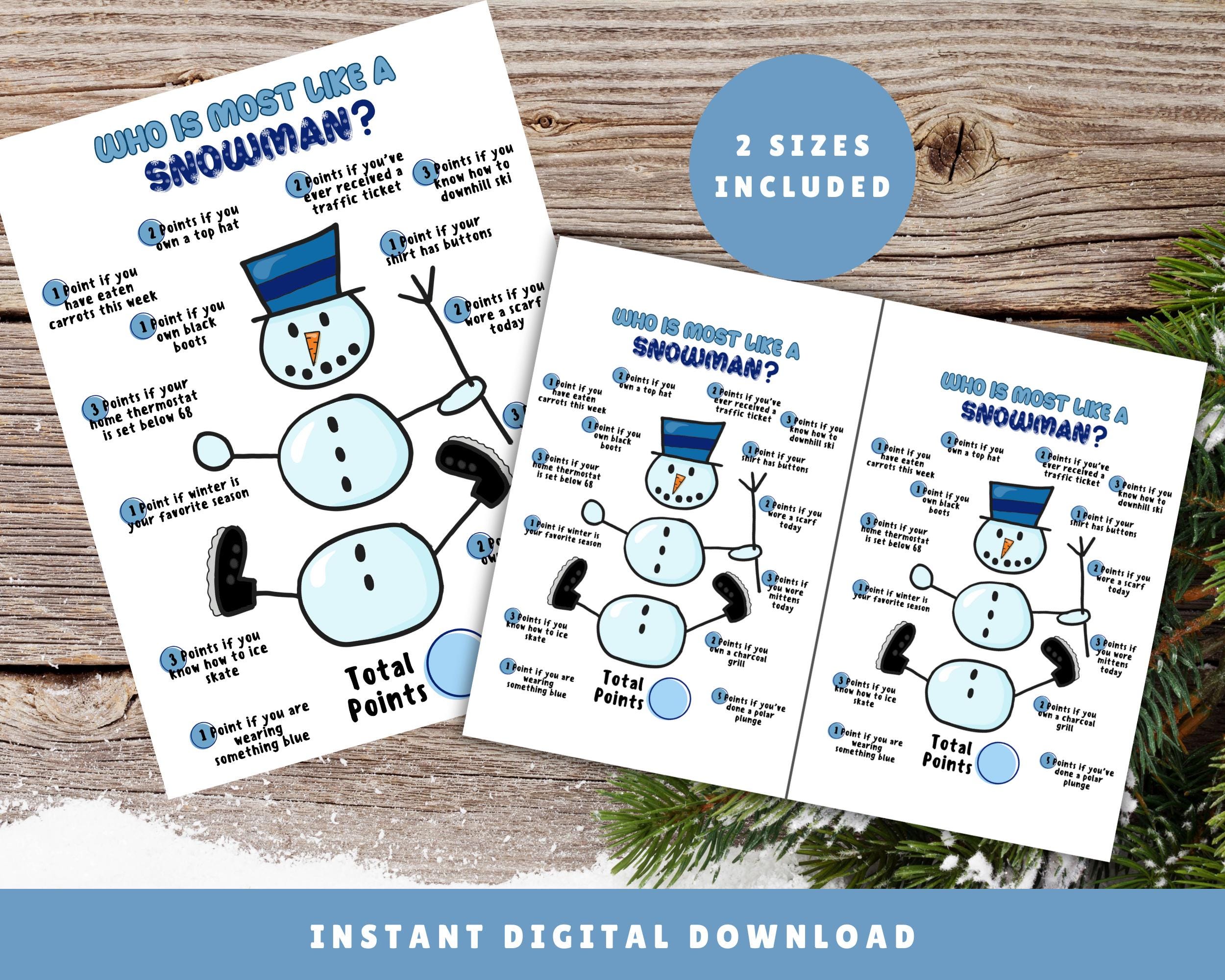 Christmas Party Game, Winter Holiday Activity, Family Christmas ...