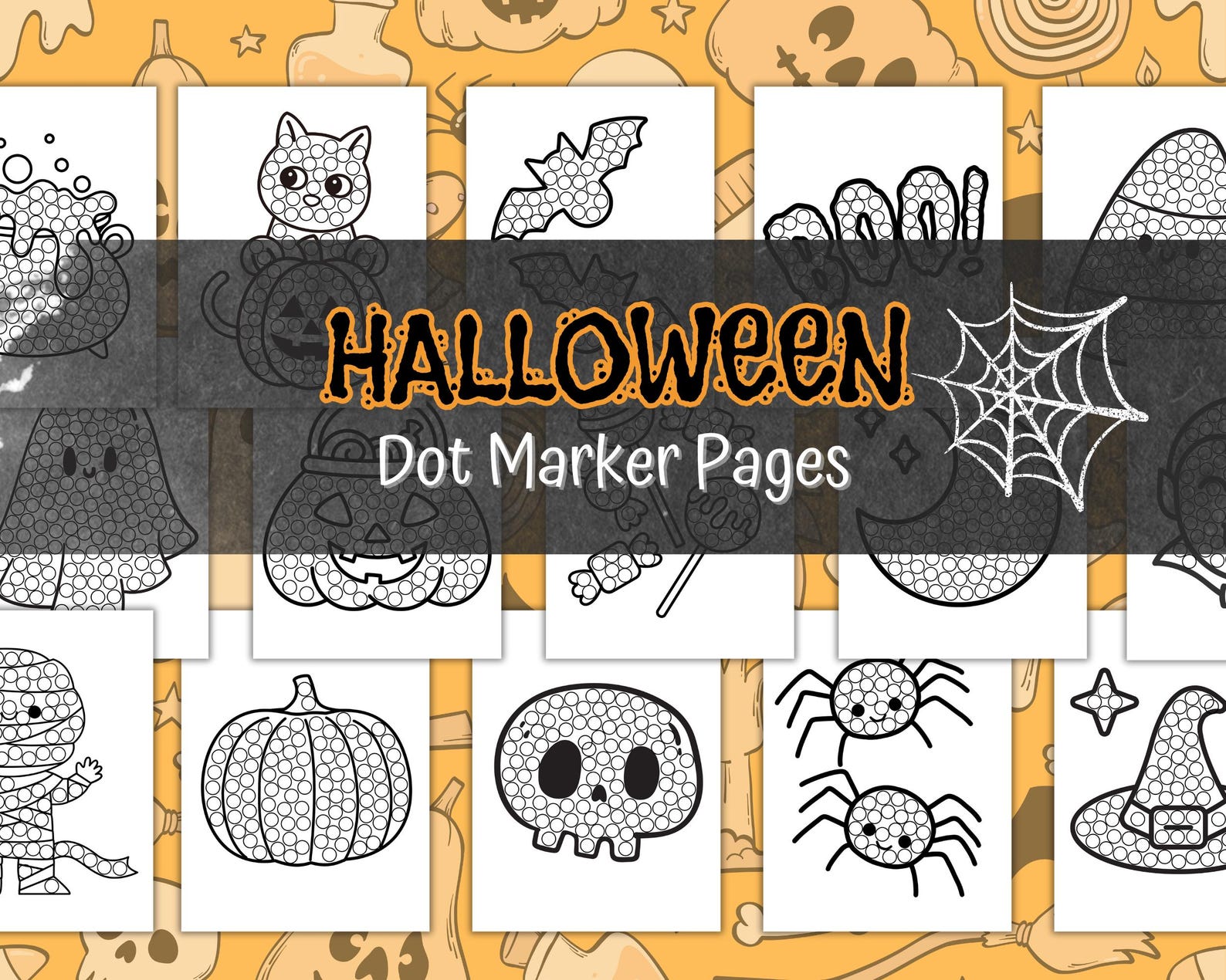 Halloween Dot Marker Printable Pack | Toddler Dot Coloring Fine Motor ...