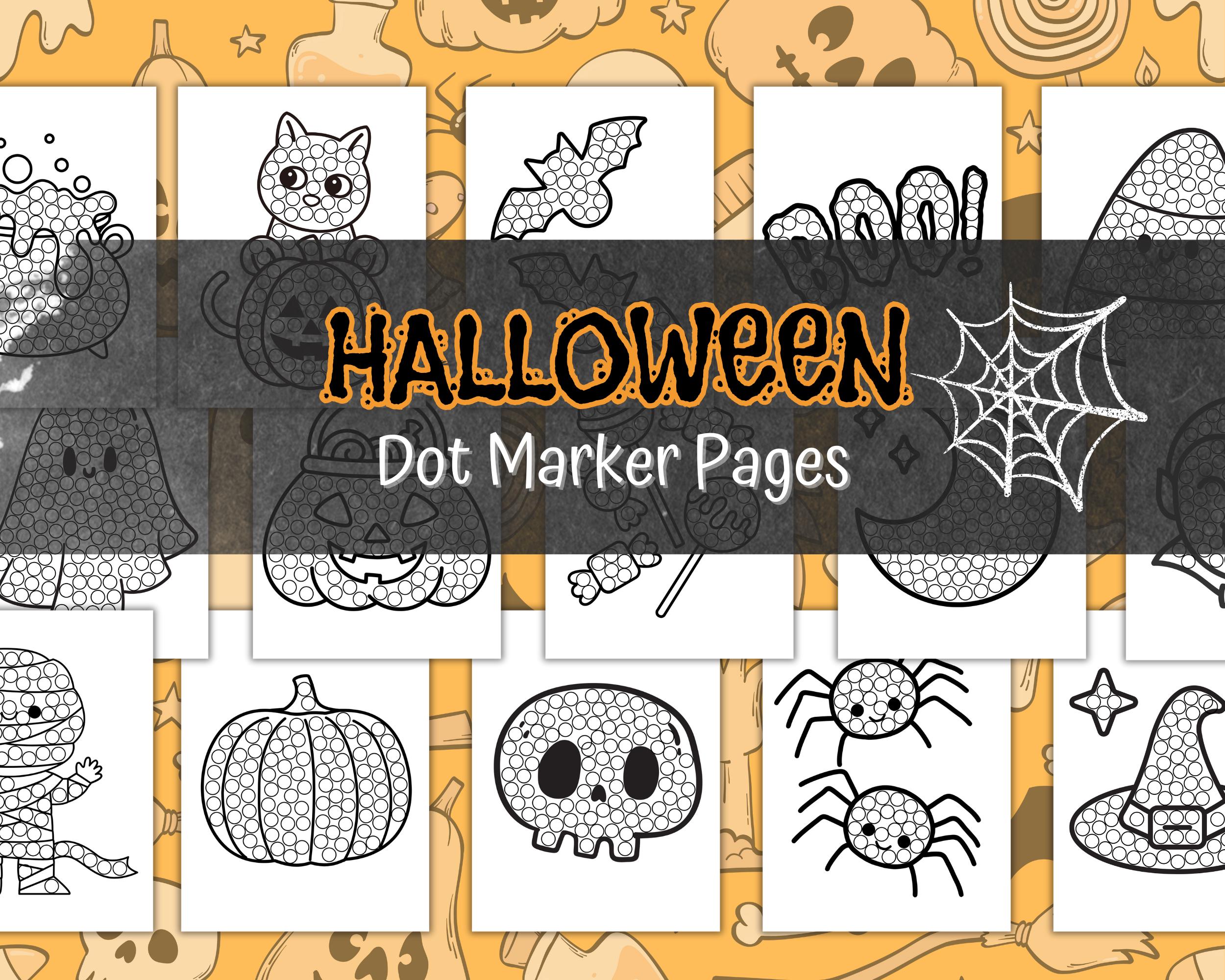 Halloween Dot Marker Printable Pack | Toddler Dot Coloring Fine Motor ...