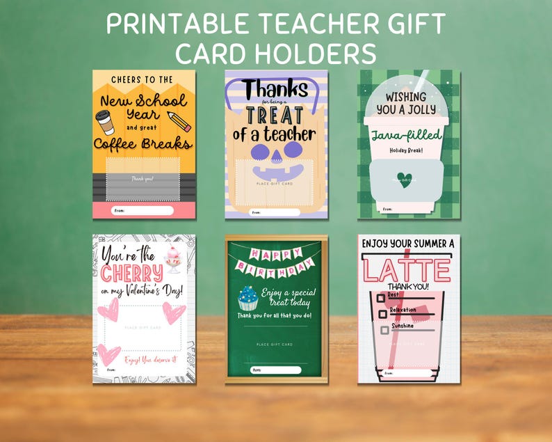 Teacher Appreciation Gift Card Holder Printable | School Year Gifts for ...