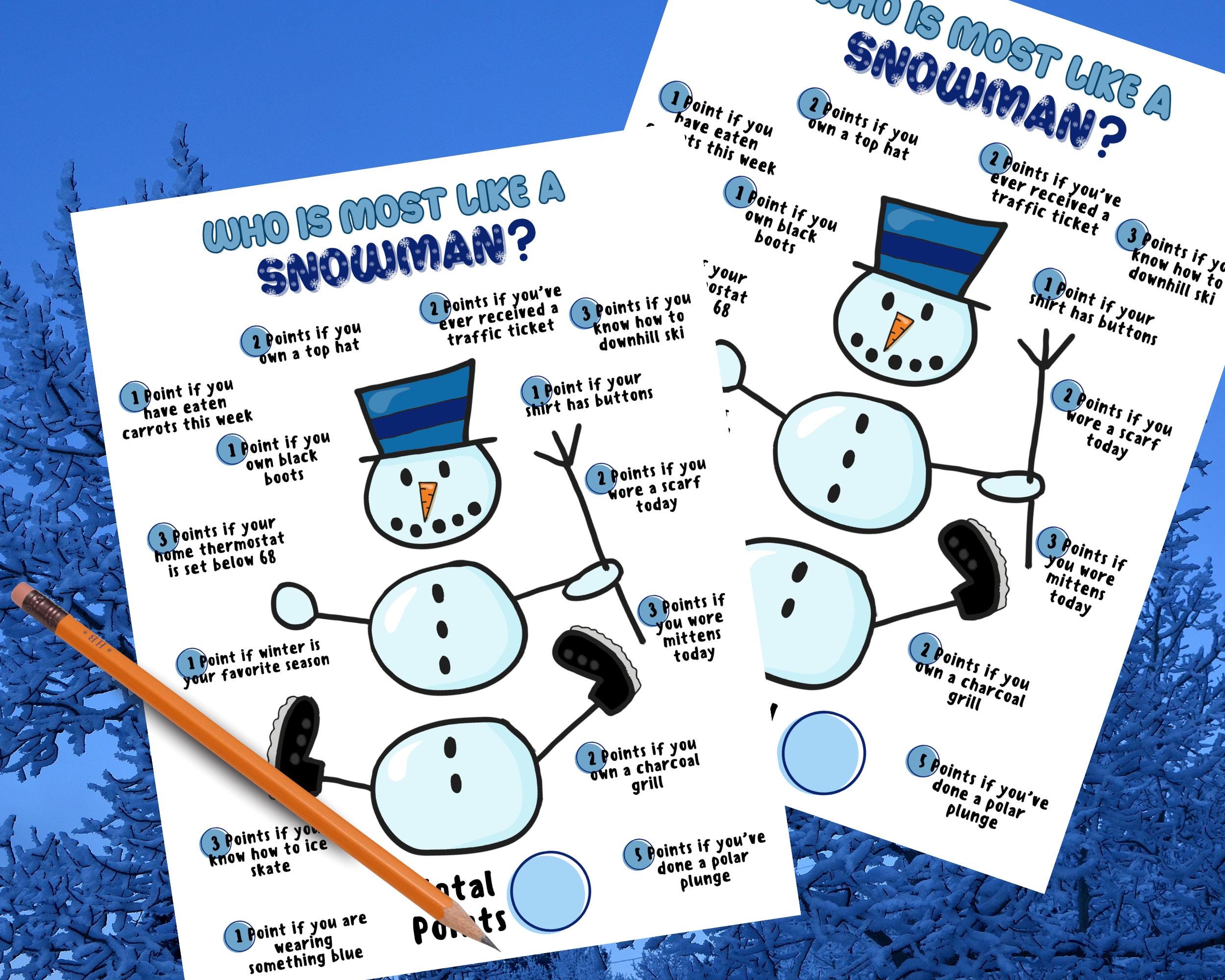 Christmas Party Game, Winter Holiday Activity, Family Christmas ...