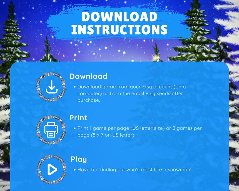 Christmas Party Game, Winter Holiday Activity, Family Christmas ...