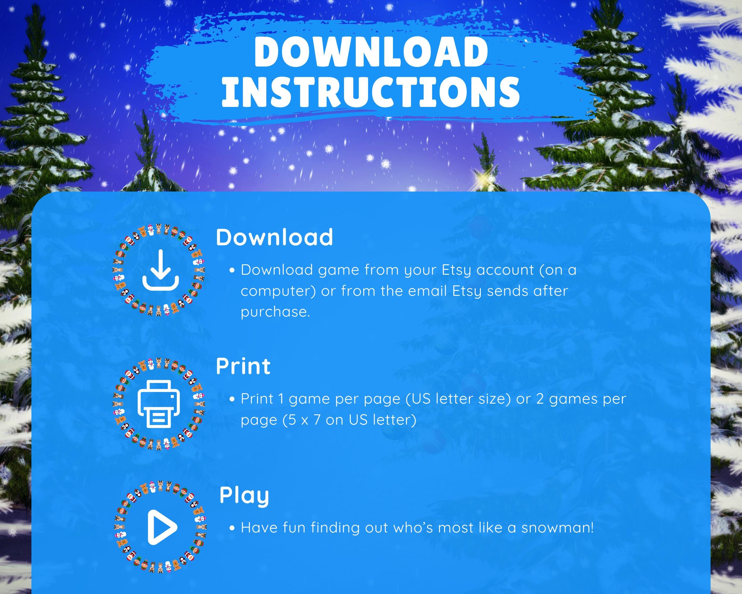 Christmas Party Game, Winter Holiday Activity, Family Christmas ...