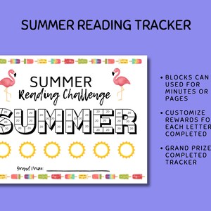 Kids Summer Reading Color Tracker, Student Reading Chart, Kid’s Book ...