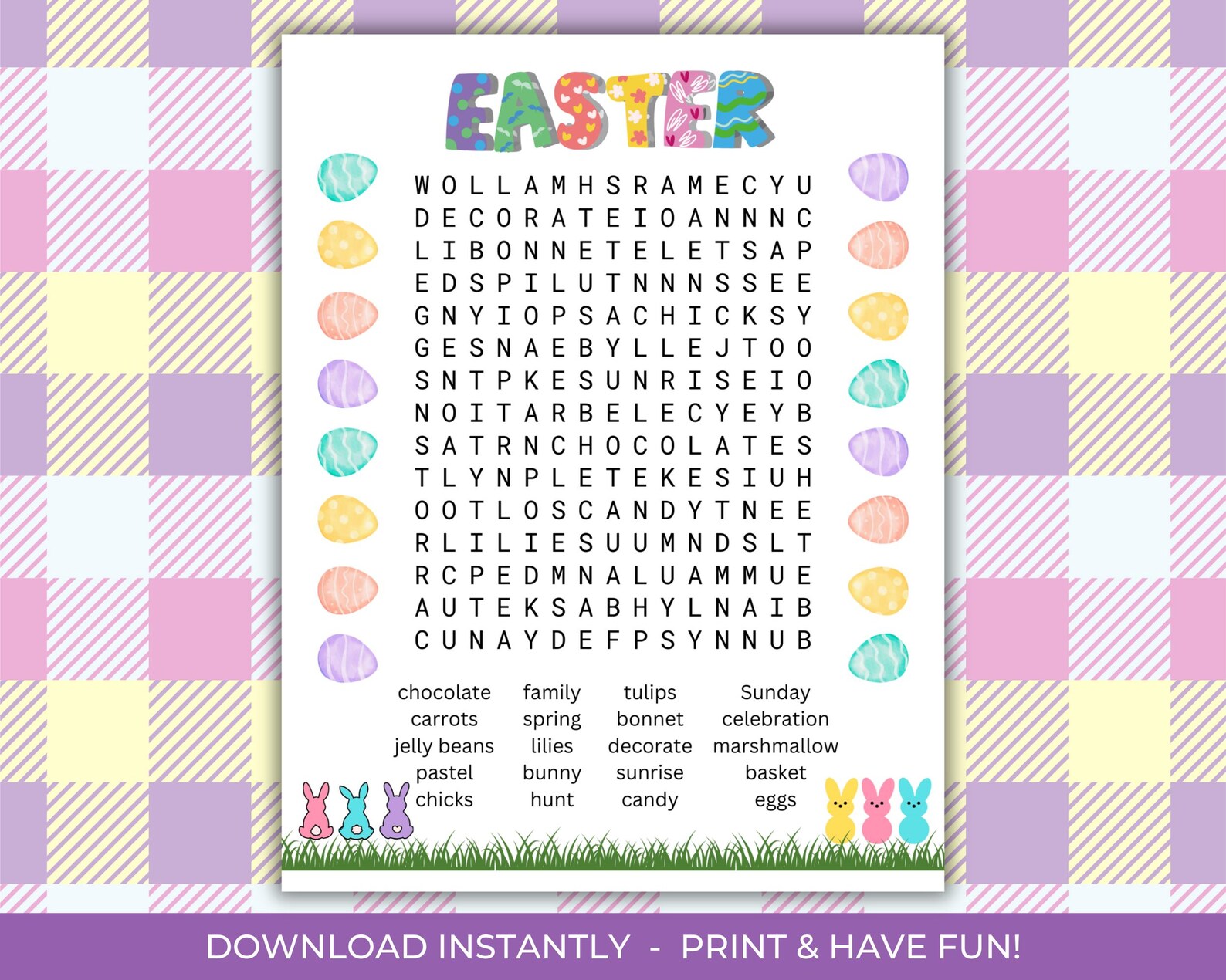 Easter Word Search, April Word Search Games, Word Search for Seniors ...