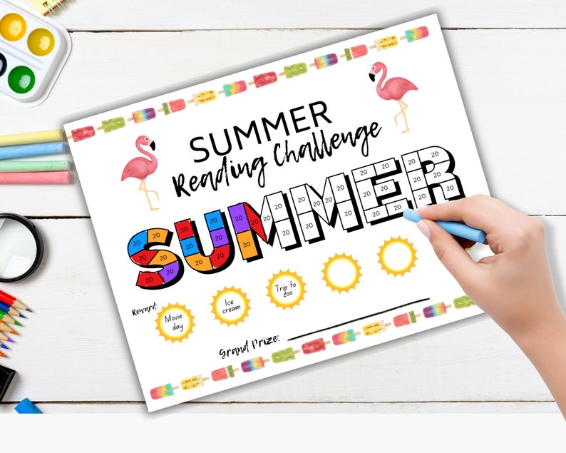 Kids Summer Reading Color Tracker, Student Reading Chart, Kid’s Book ...