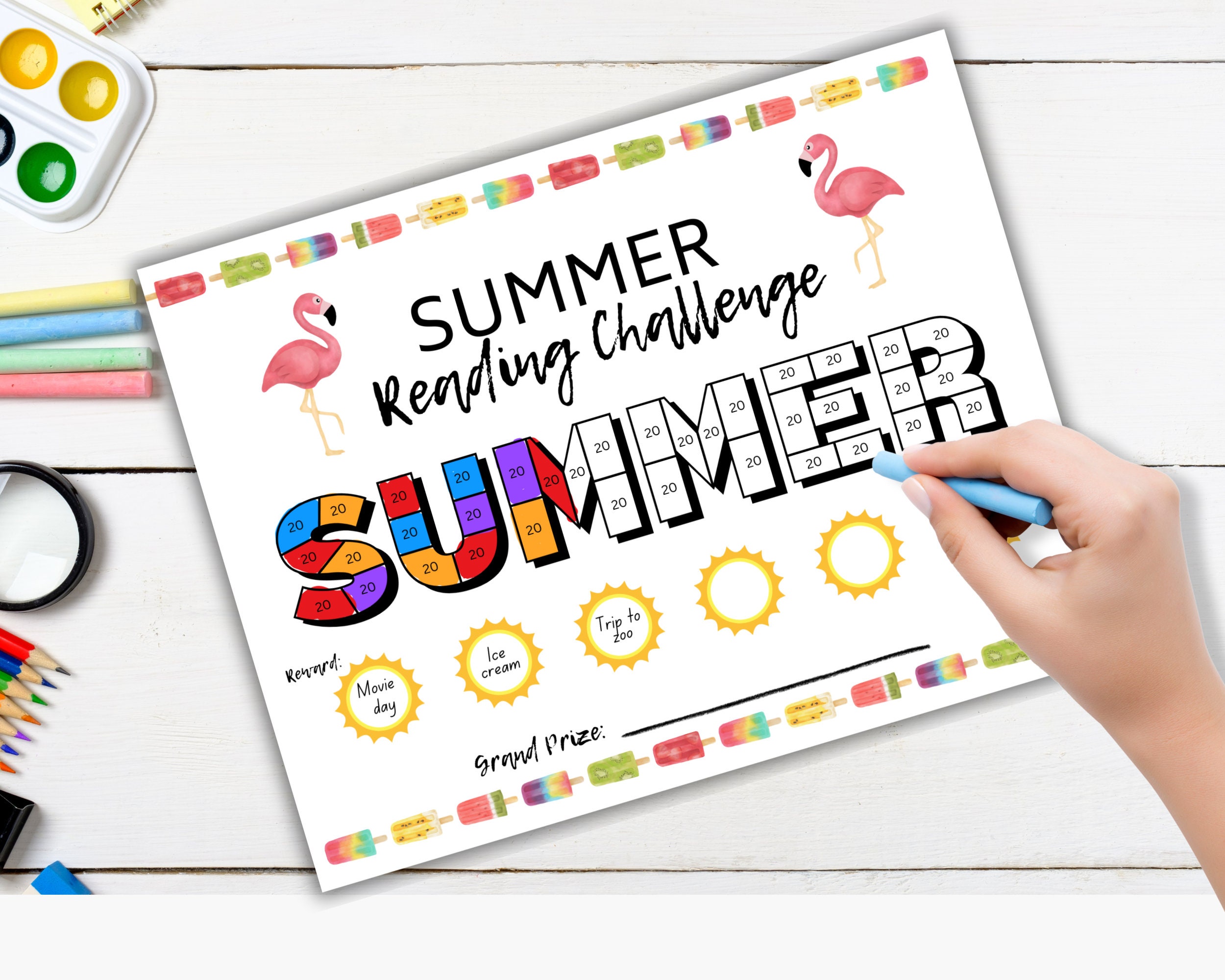 Kids Summer Reading Color Tracker, Student Reading Chart, Kid’s Book ...