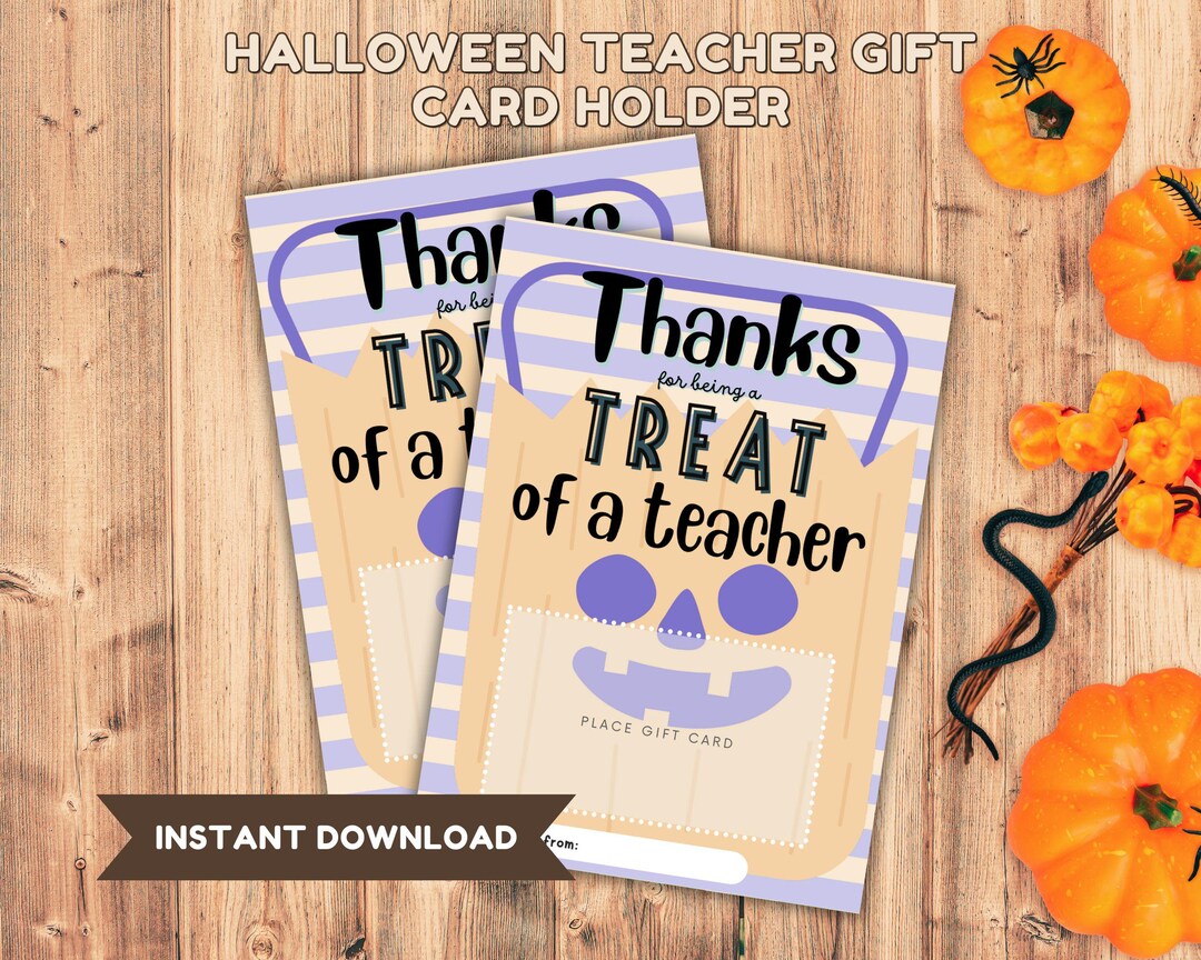 Halloween Gift Card Holder Printable Halloween Teacher Gift Card Holder ...