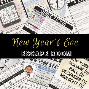 New Year's Eve Escape Room for Kids, Printable Party Game, NYE Escape ...
