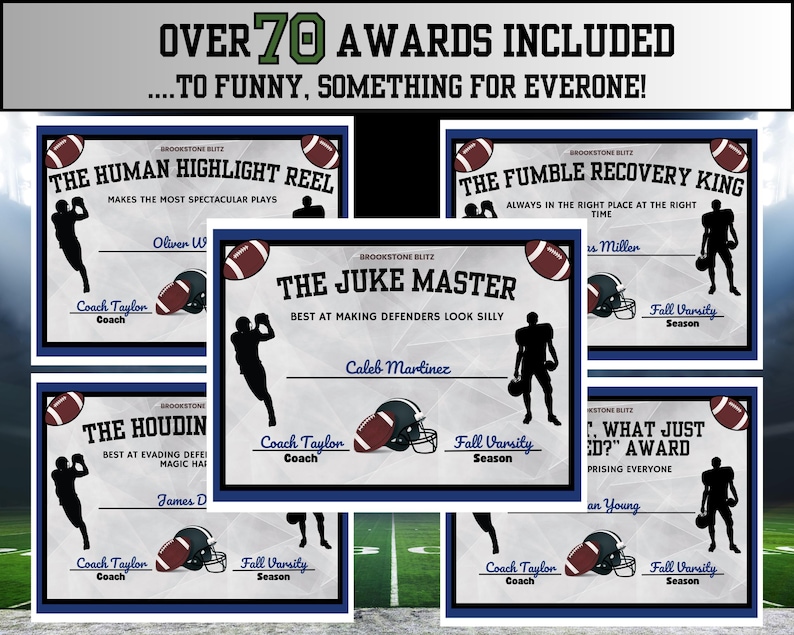 Editable Football Awards Certificate End of Football Season Team Party ...