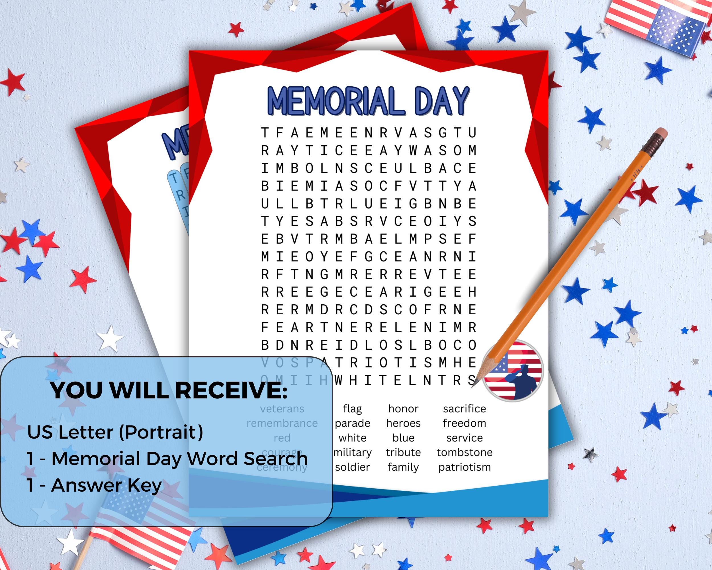 Memorial Day Word Search, May Word Search Games, Word Search for ...