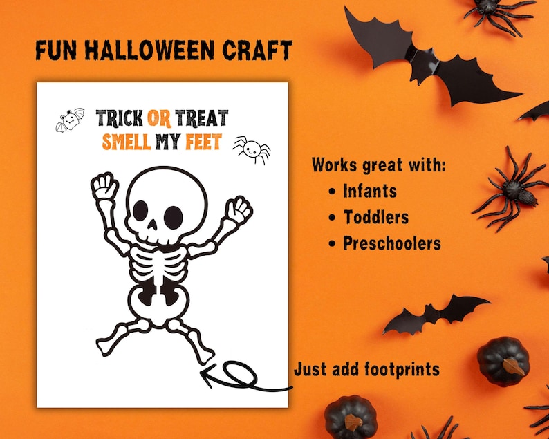 Halloween Footprint Art, Baby Halloween Keepsake, Preschool Craft ...
