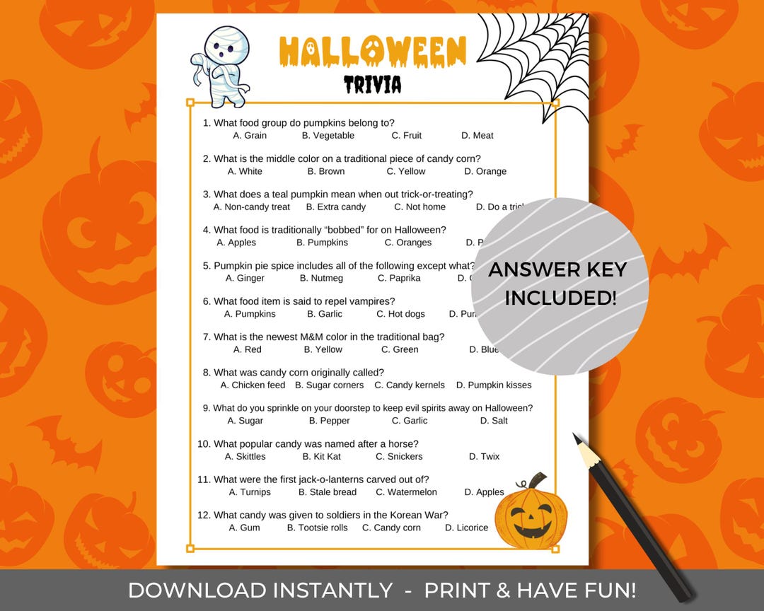 Halloween Trivia | Halloween Activity Game | Trick or Treat Quiz | Teen ...