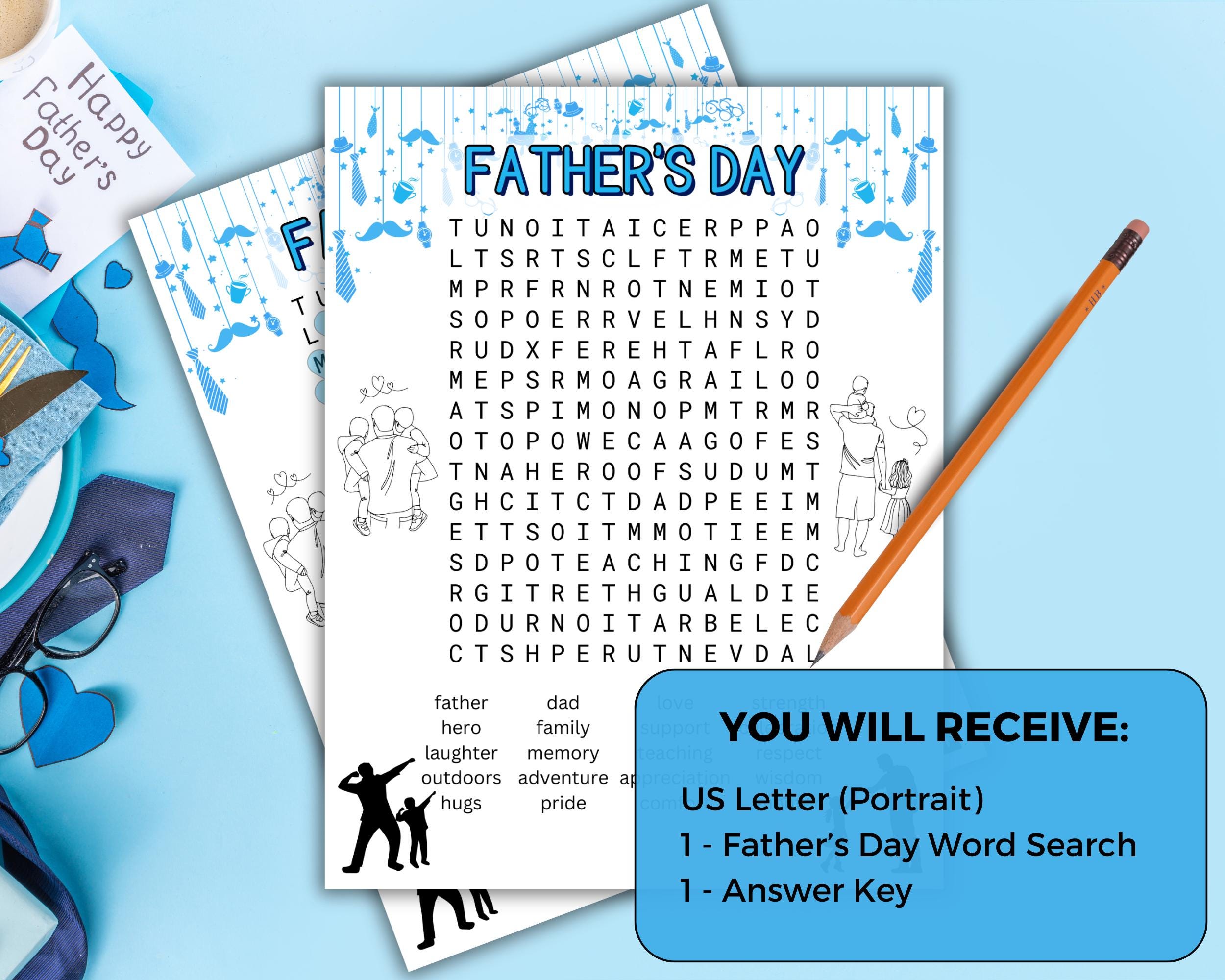 Father's Day Word Search, June Word Search Games, Word Search for ...