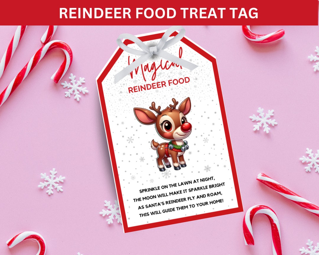 Christmas Reindeer Food Tags Magical Reindeer Food Treat Tag Christmas ...