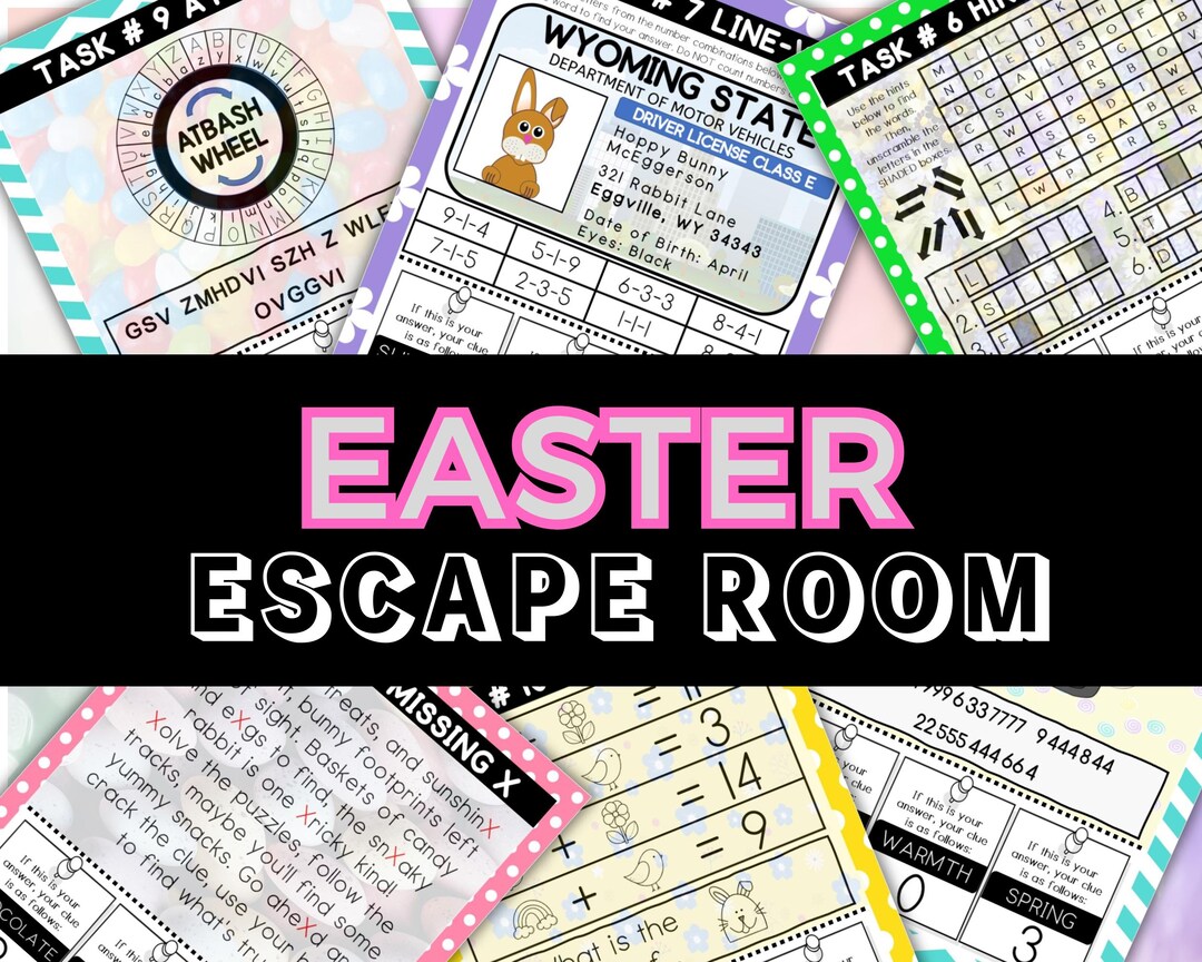 Easter Escape Room for Kids, Printable Games, Spring Escape Room Kit ...