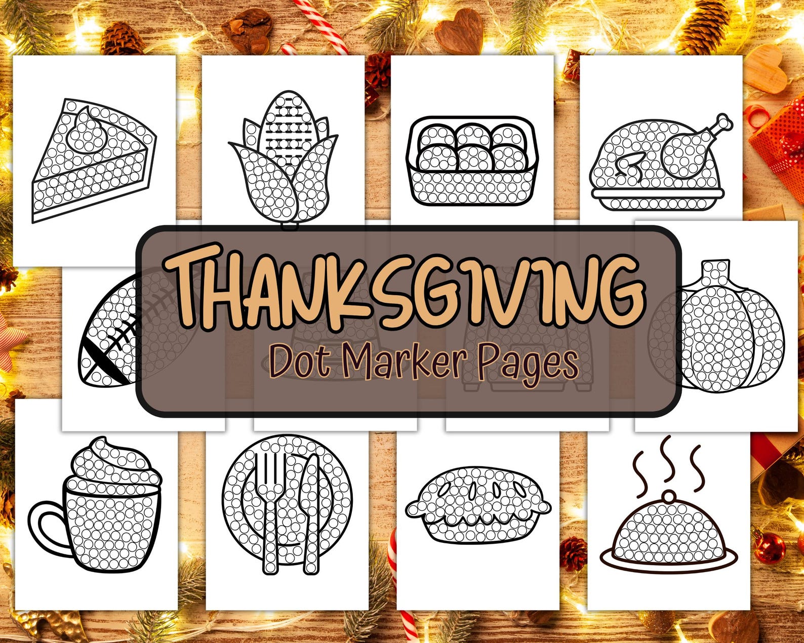 Thanksgiving Dot Marker Printable Pack | Toddler Dot Coloring Fine ...